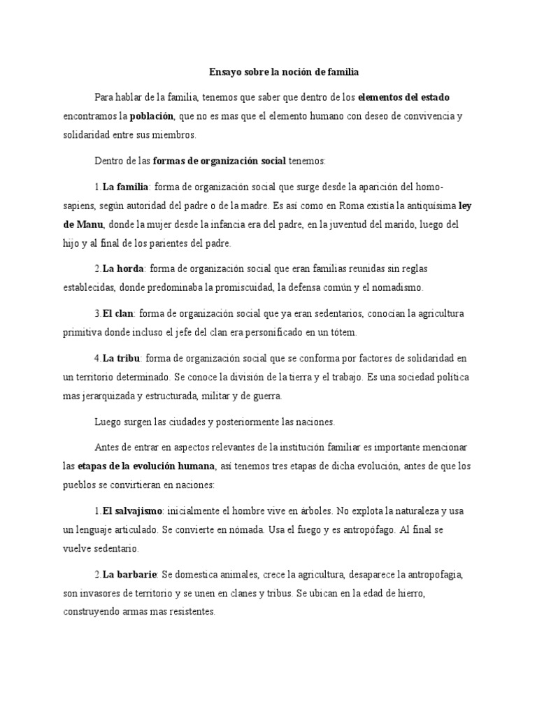 Ensayo Noción de Familia. Anyelin - Politecnico Gran Colombiano | PDF ...
