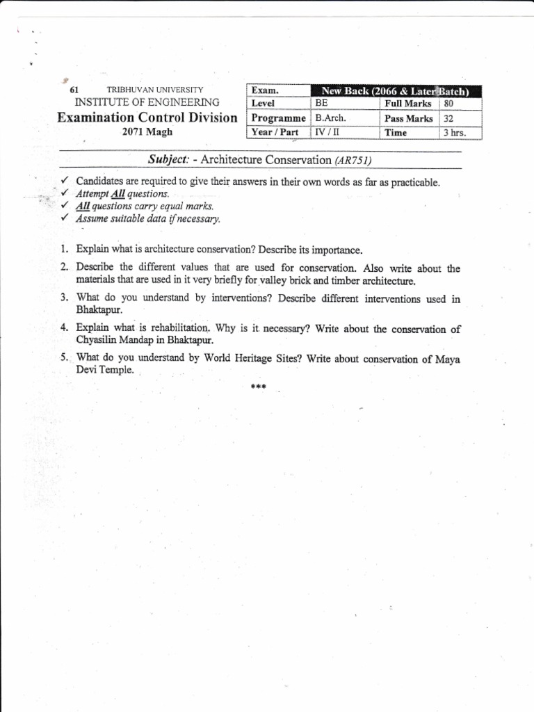 Questions.: Examination Control Division | PDF