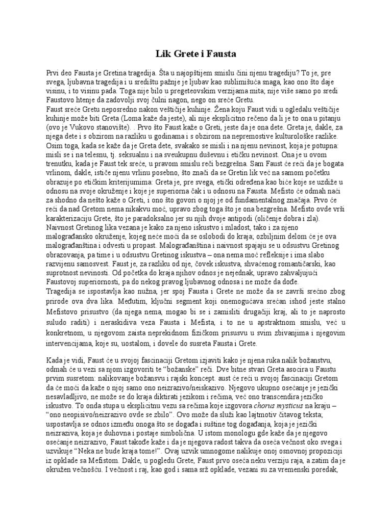 Odnos Grete I Fausta | PDF