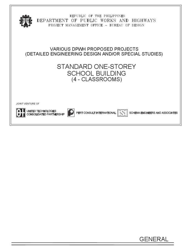 DPWH School Building - 1 Storey | PDF | Beam (Structure) | Building