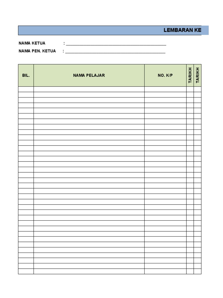 Lembaran Kehadiran Peserta Kursus | PDF