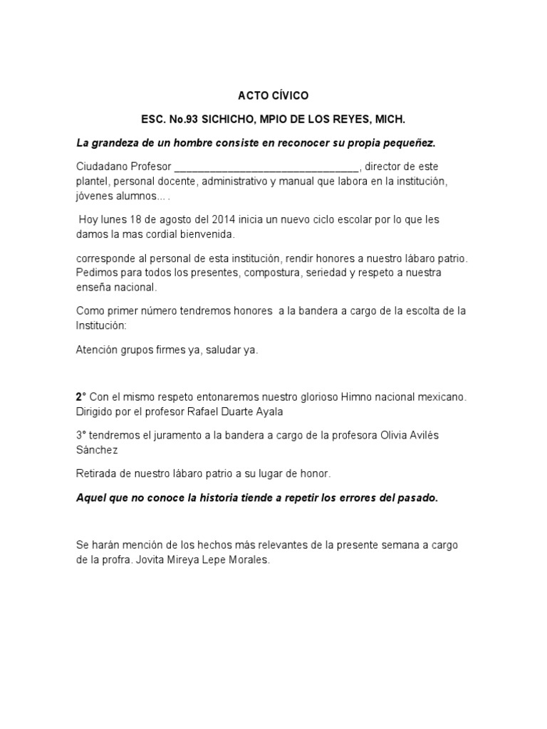 Acto Cívico | PDF