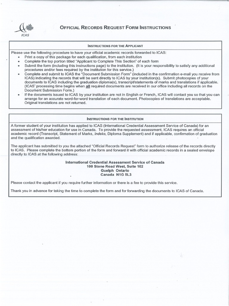 Official Documents Request Form | PDF