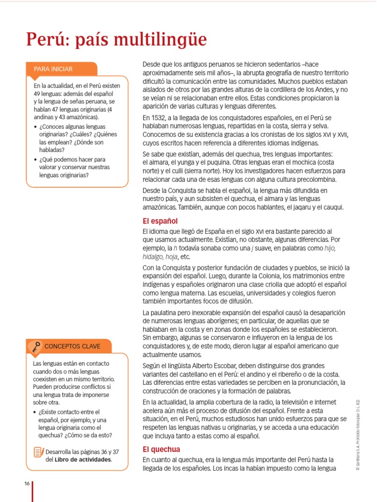 Multilinguismo en El Perú | PDF | Lengua española | Perú