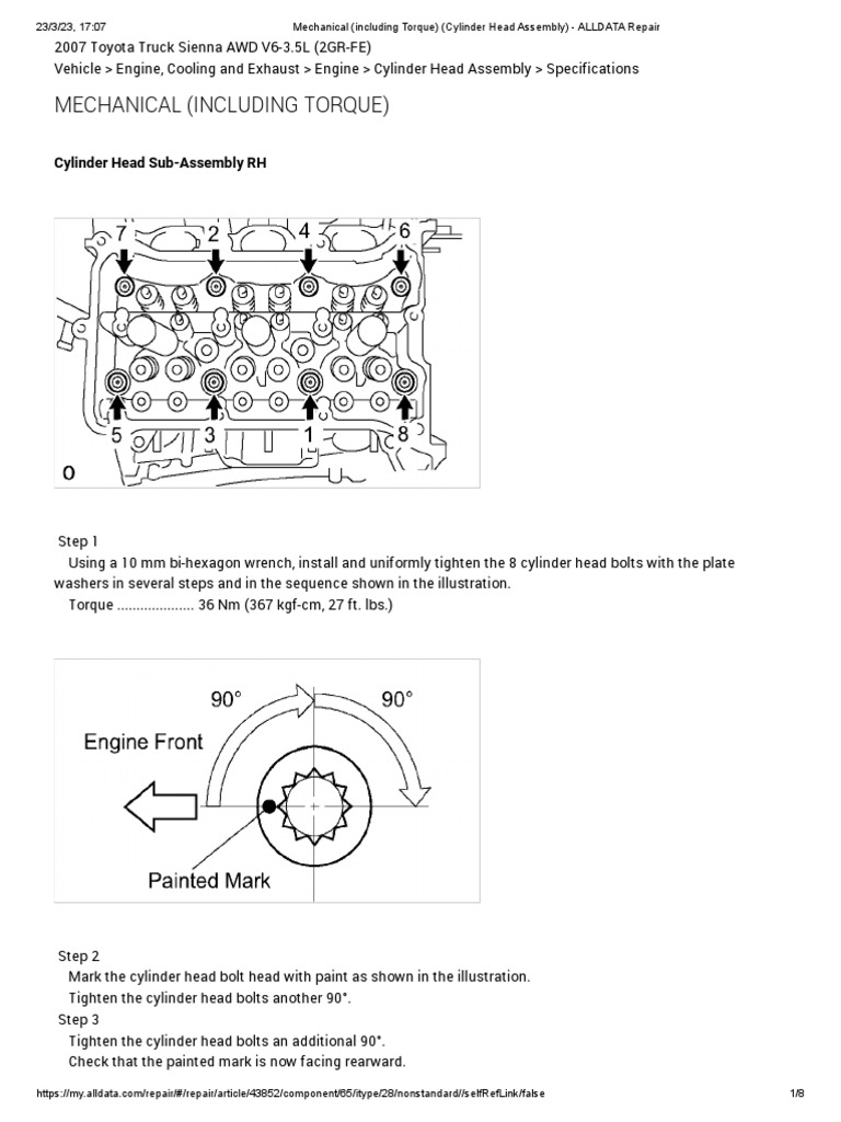 Mechanical (Including Torque) (Cylinder Head Assembly) - ALLDATA Repair ...