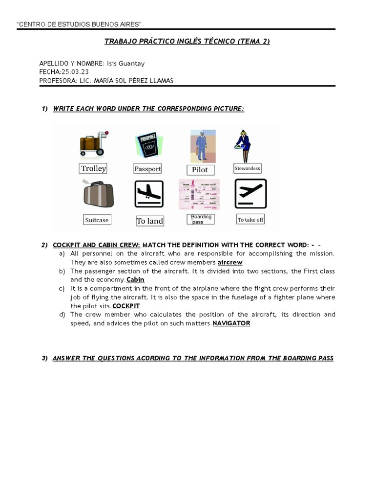 TRABAJO PRÁCTICO INGLÉS TÉCNICO | PDF