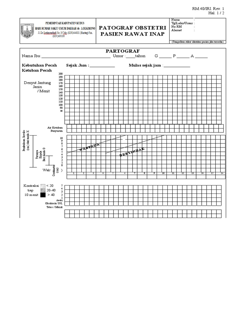 Patograf Obstetri Pasien Rawat Inap: Partograf | PDF