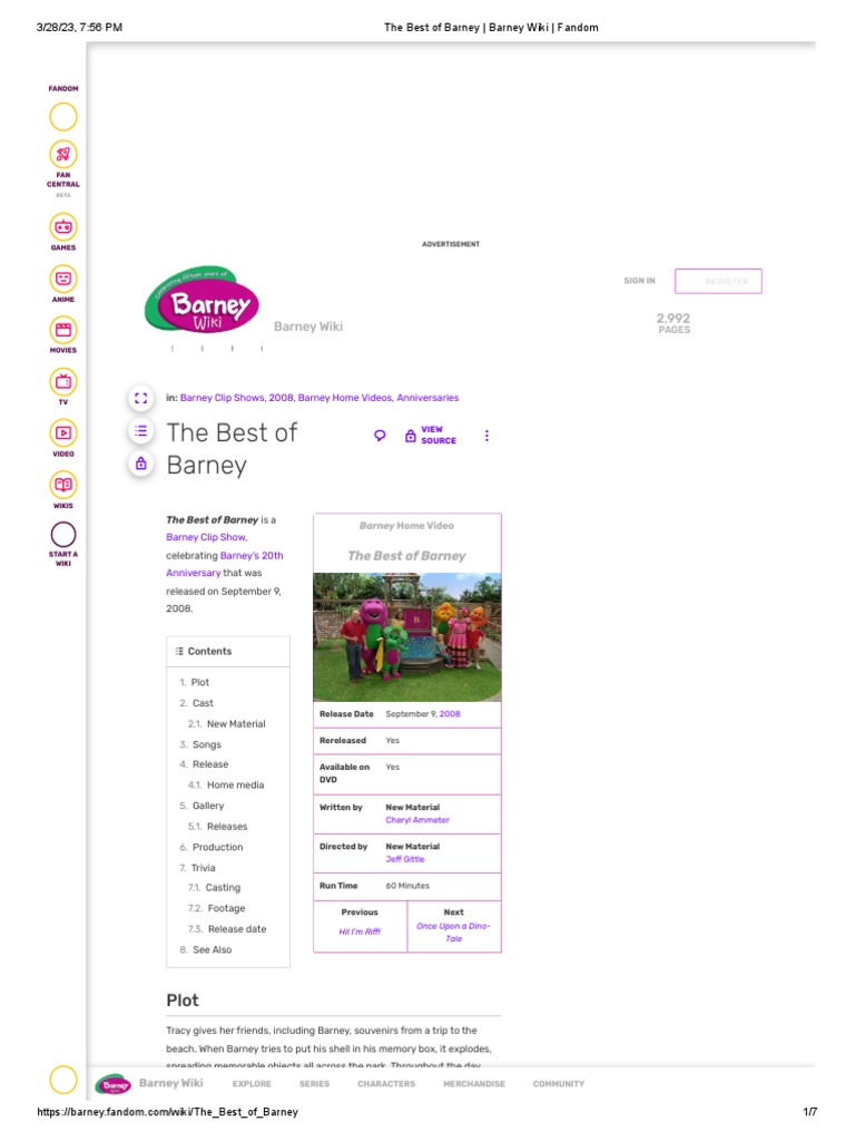 The Best of Barney - Barney Wiki - Fandom | PDF | Fandom