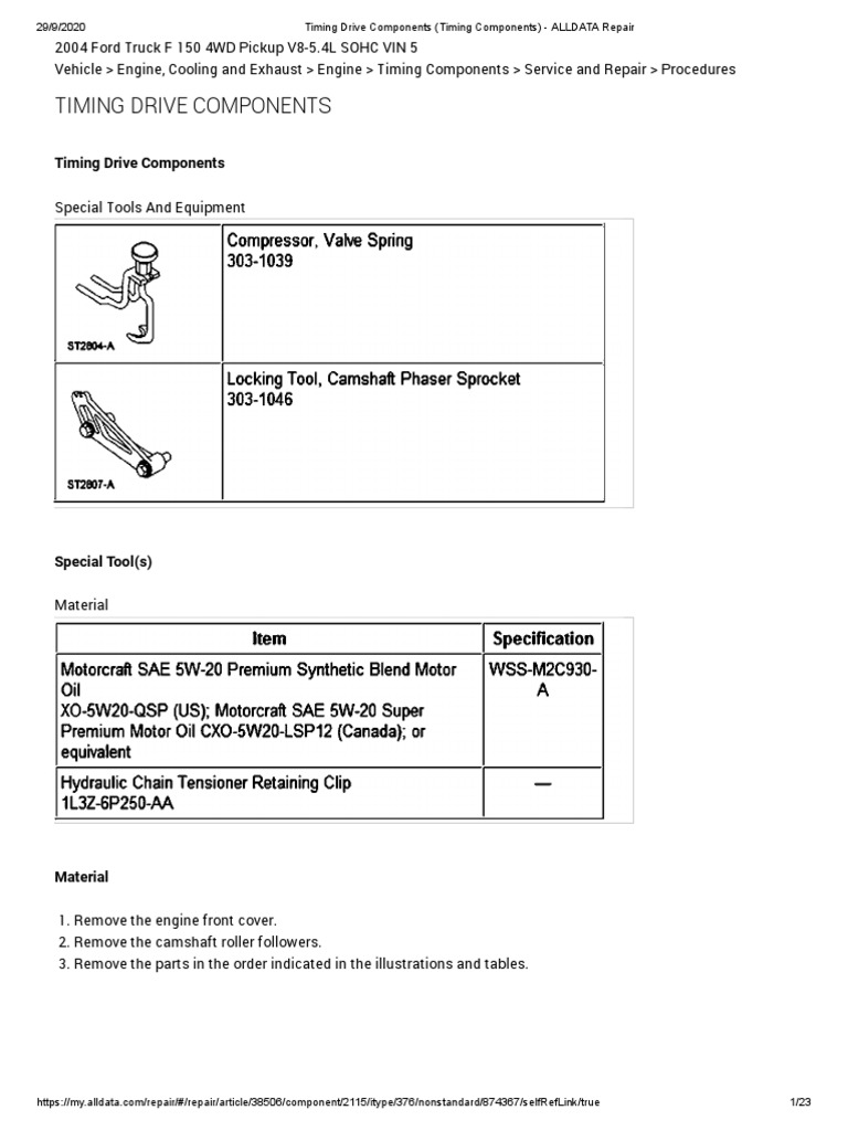 Timing Drive Components (Timing Components) - Ford 150 5.4lts | PDF ...