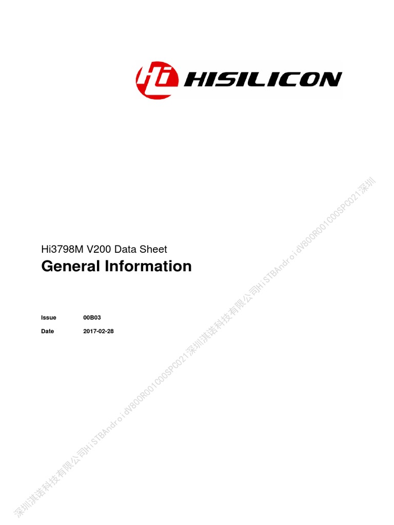Hi3798m V200 Data Sheet 01 General Information Pdf Personal