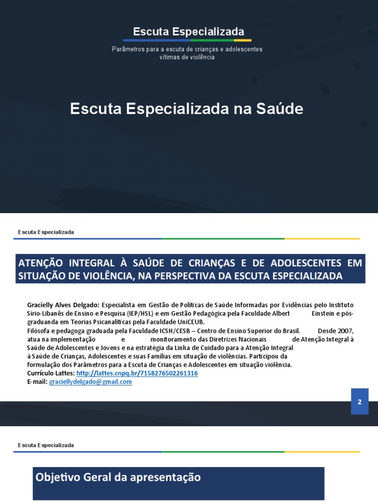 Escuta Especializada em Saúde Infantil | PDF | Violência | Pedagogia