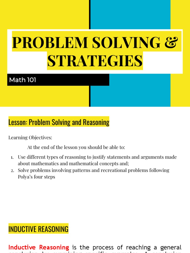 PROBLEM-SOLVING-AND-REASONING | PDF | Inductive Reasoning | Reason