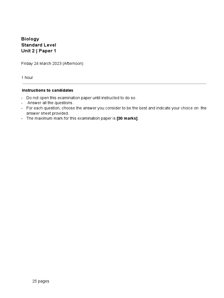 Molecular Biology Paper 1 - IB Biology | PDF | Polysaccharide | Glucose