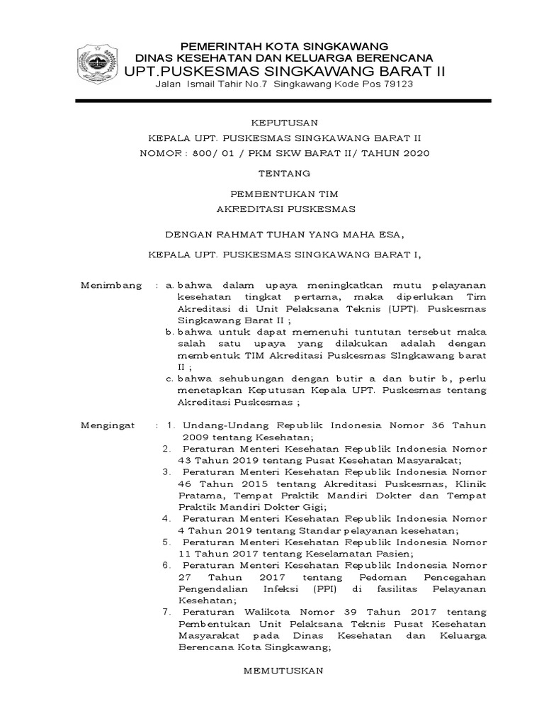 SK Tim Akreditasi | PDF