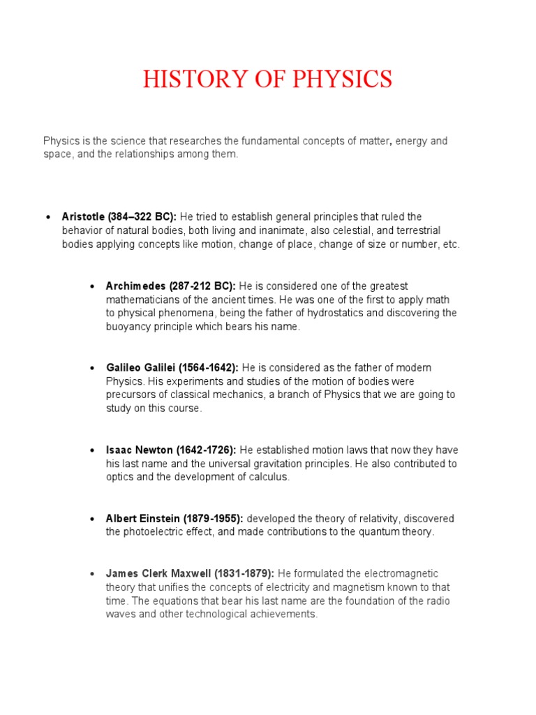 History of Physics | PDF