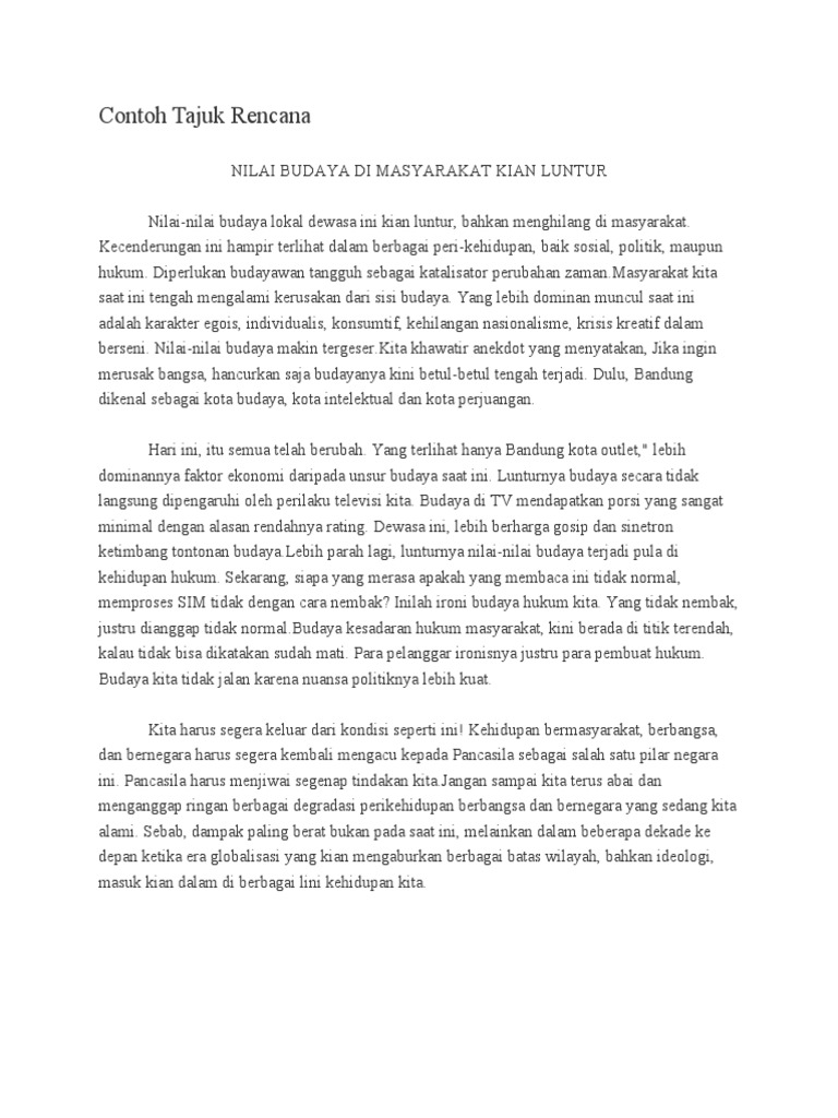 Contoh Tajuk Rencana | PDF | Ilmu Sosial