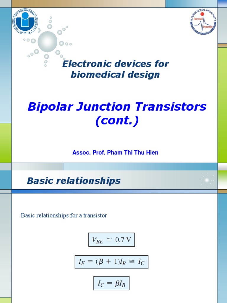 Bipolar Junction Transistors (Cont.) : Electronic Devices For Biomedical Design | Download Free ...