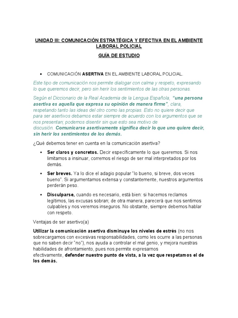 Comunic. Asertiva | PDF