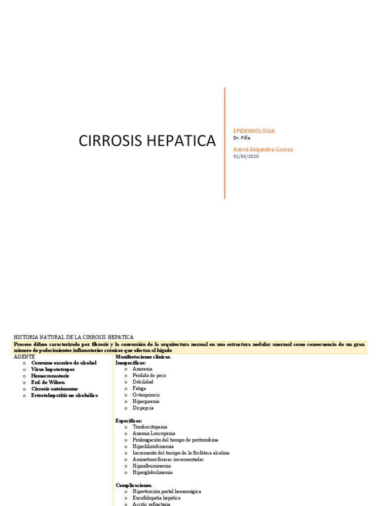 Cirrosis Hepática: Epidemiología y Prevención | PDF | Cirrosis | Enfermedades y trastornos humanos