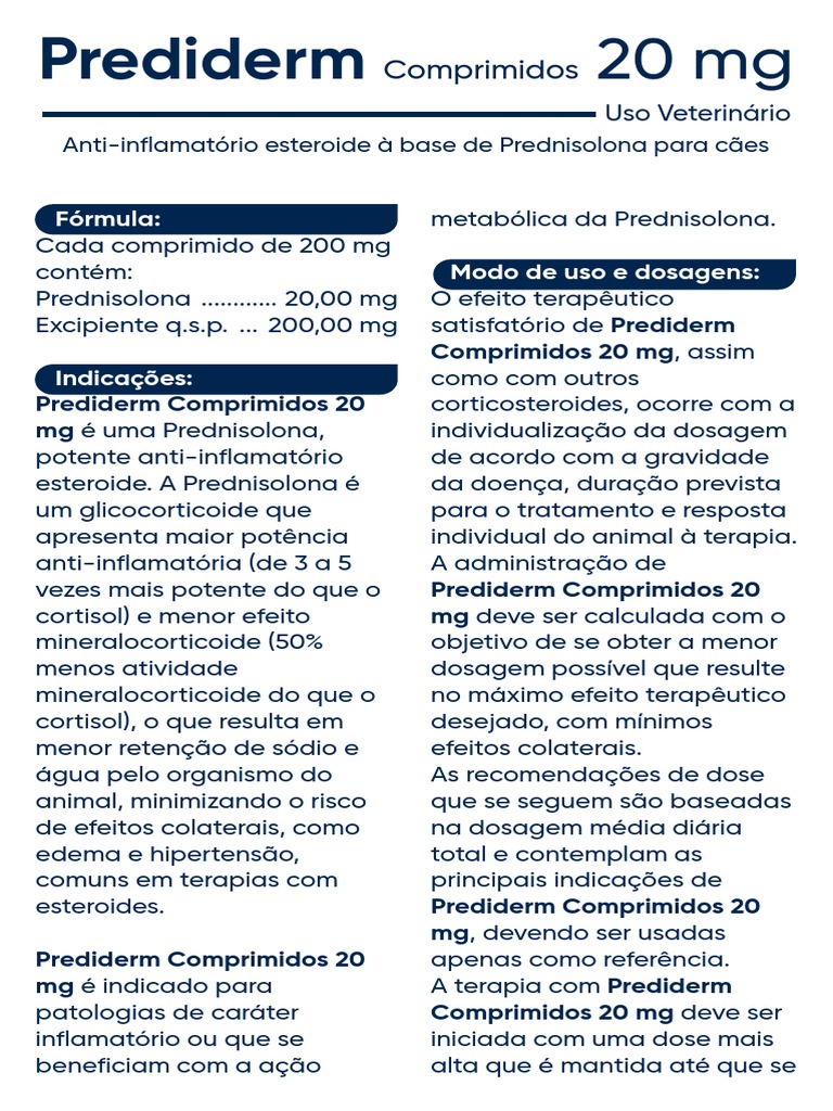 Prediderm - Bula 20 MG | PDF | Diabetes | Corticosteroide