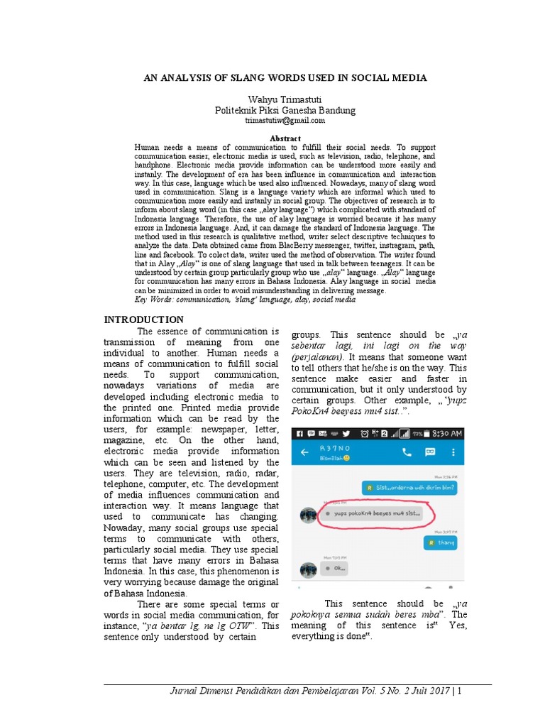 An Analysis of Slang Words Used in Social Media | PDF | Slang | Data