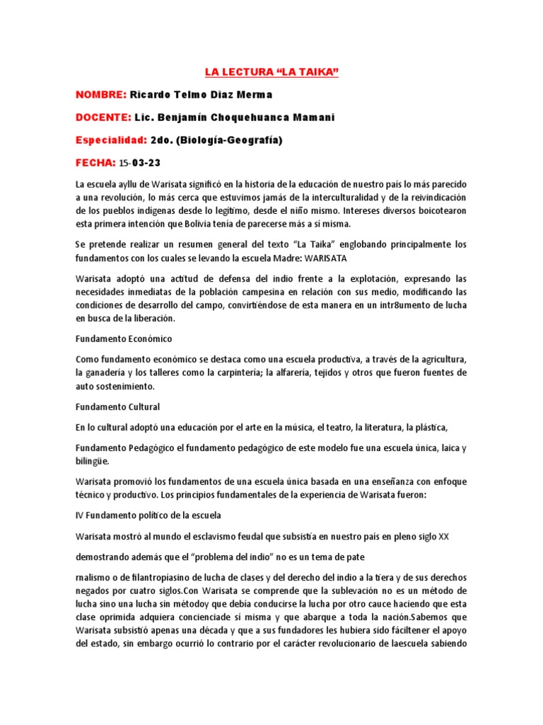La Taika Resumen | PDF