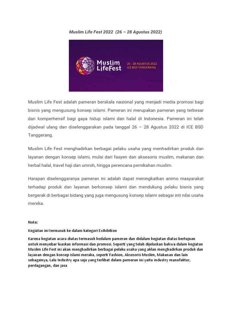 Muslim Life Fest 2022 | PDF