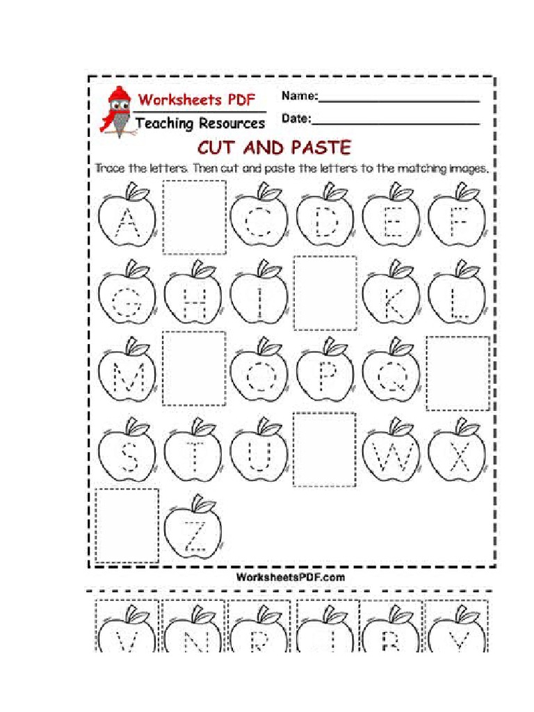 English Worksheet The Alphabet Cut and Paste 1 Prim Innova 9-3-23 | PDF