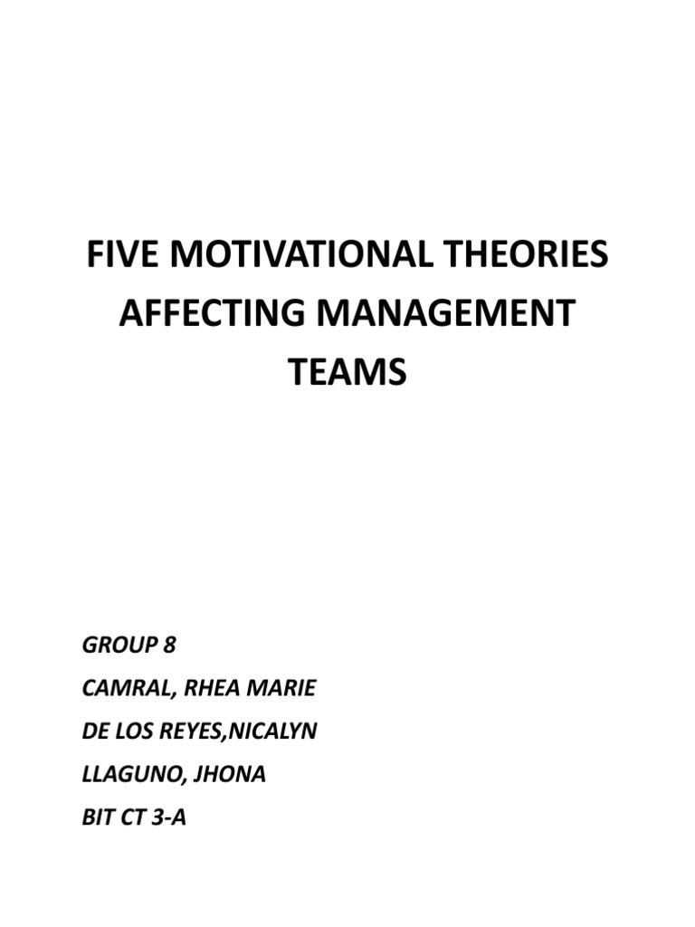 Five Motivational Theories Affecting Management Teams | PDF ...