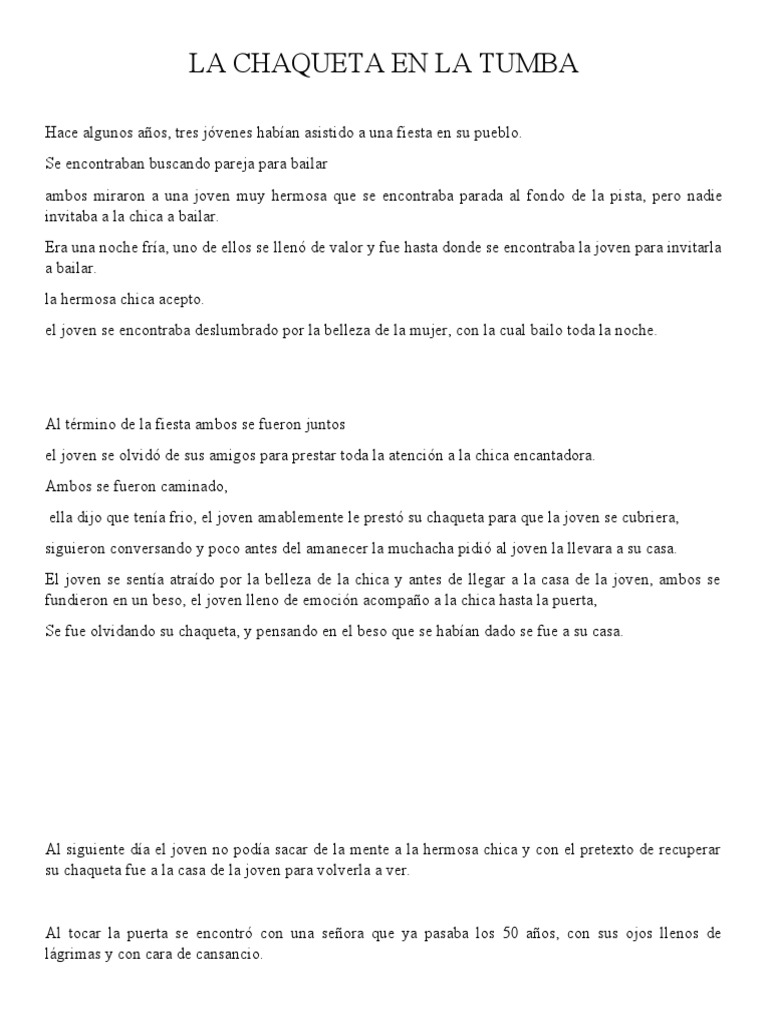 La Chaqueta en La Tumba | PDF