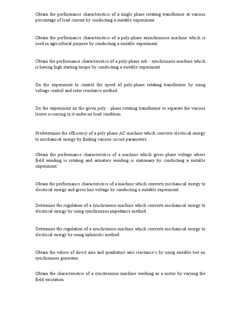 Electrical Machines Ii Lab Indirect Questions | PDF | Electric Motor ...