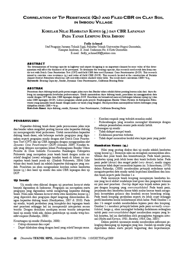 Korelasi CBR Dan SPT | PDF