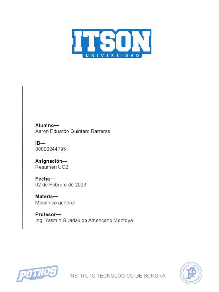 Resumen de Mecánica General UC2 | PDF