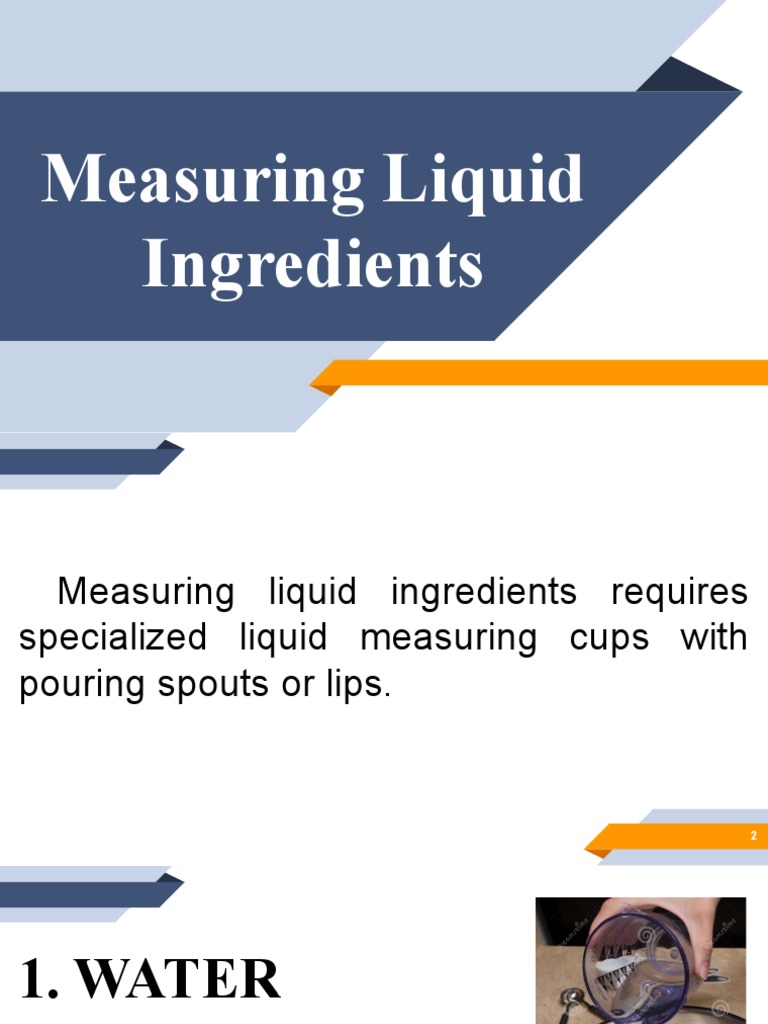 Measuring Liquid Ingredients | PDF