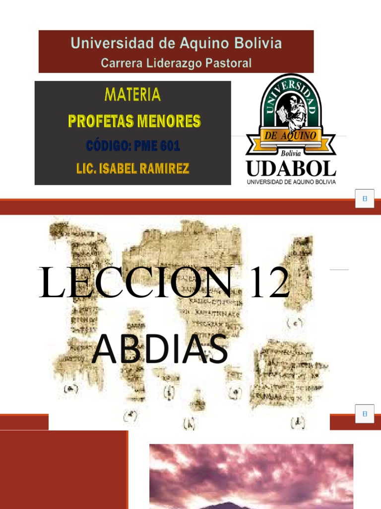 ABDIAS PROFETAS MENORES 12-20 (1) | PDF | Libros del Antiguo Testamento ...