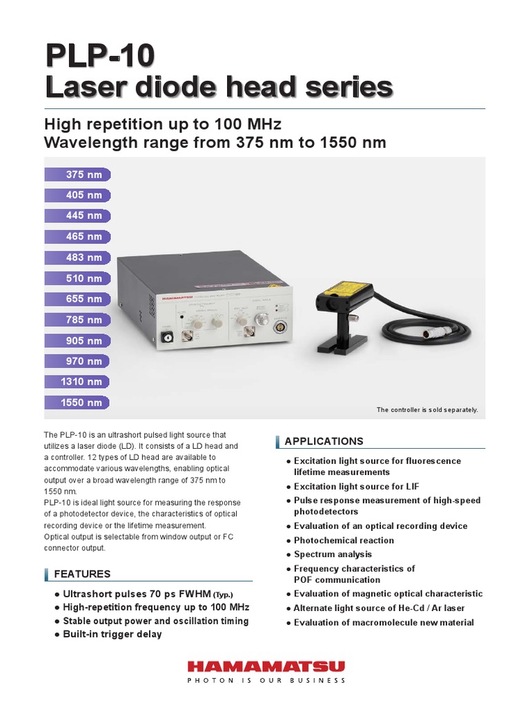 Hamamatsu SOCS0003E - PLP-10 | PDF | Laser | Laser Diode