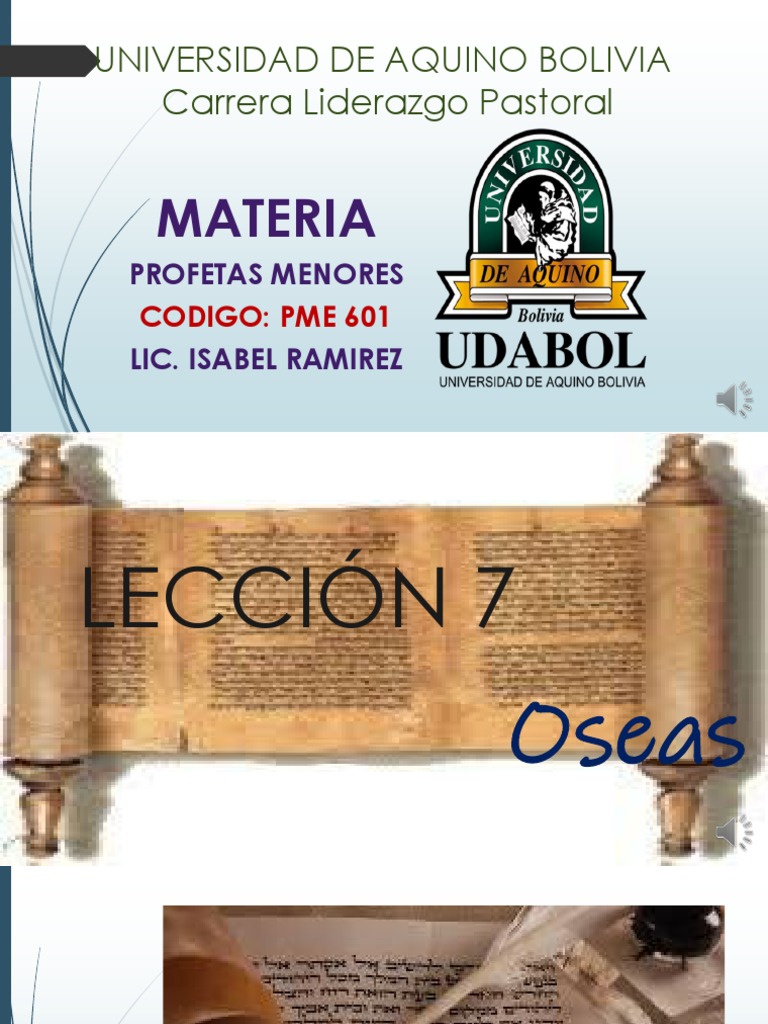 Oseas Profetas Menores 7 20 Pdf Cristo Título Nevi Im