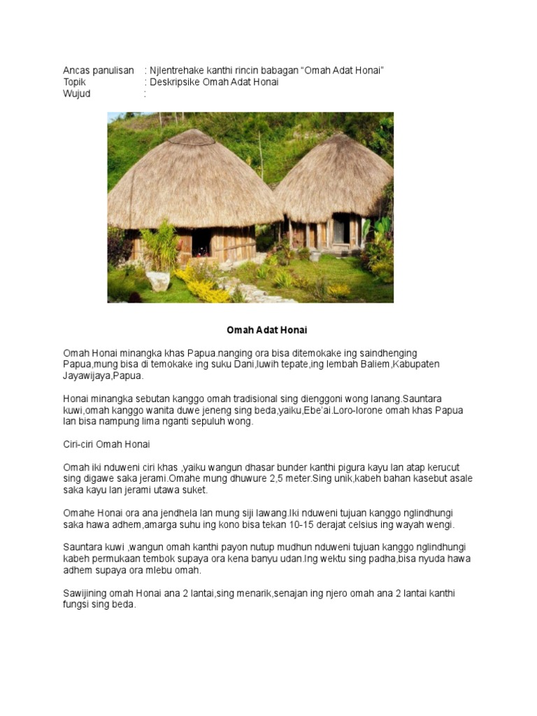Omah Adat Honai | PDF