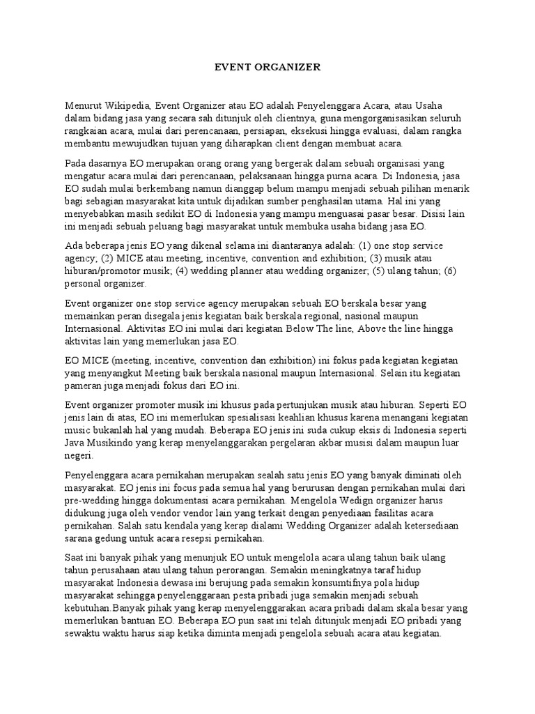 Event Organizer Materi Pdf