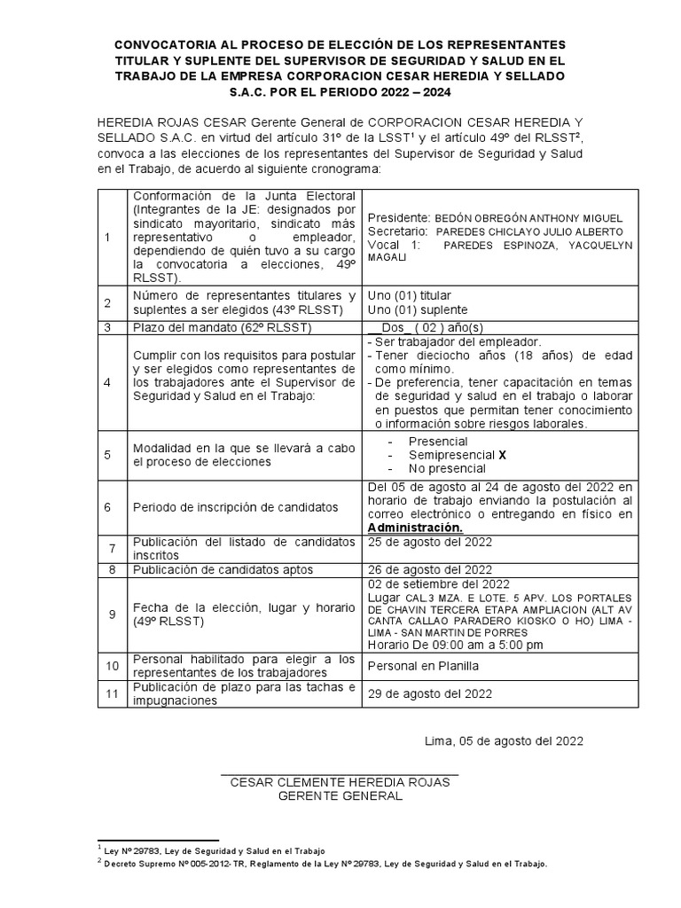 Ley #29783, Ley de Seguridad y Salud en El Trabajo Decreto Supremo #005-2012-TR, Reglamento de ...