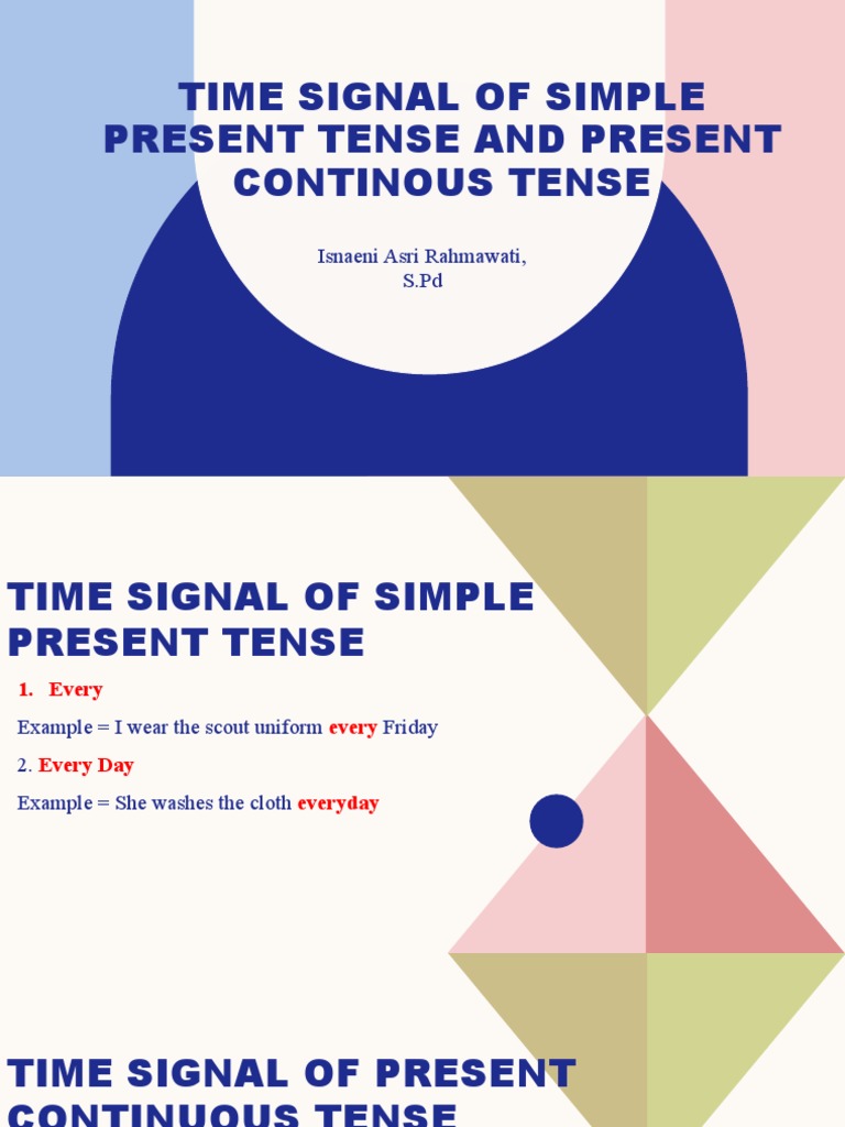 Time Signal of Simple Present Tense and Present | PDF | Language Arts ...