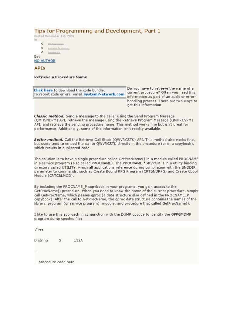 Tips For Programming and Development | PDF | Comma Separated Values ...
