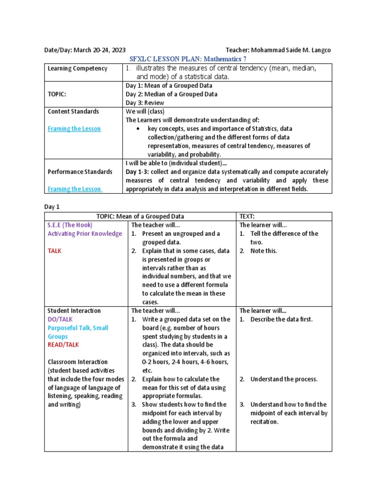 LP 4th Quarter - Week 5 | PDF | Learning | Lesson Plan
