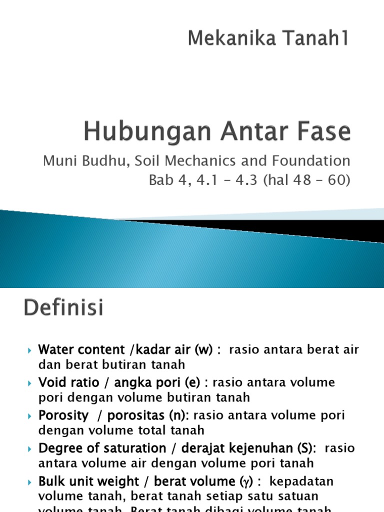 Muni Budhu, Soil Mechanics and Foundation Bab 4, 4.1 - 4.3 (Hal 48 - 60 ...