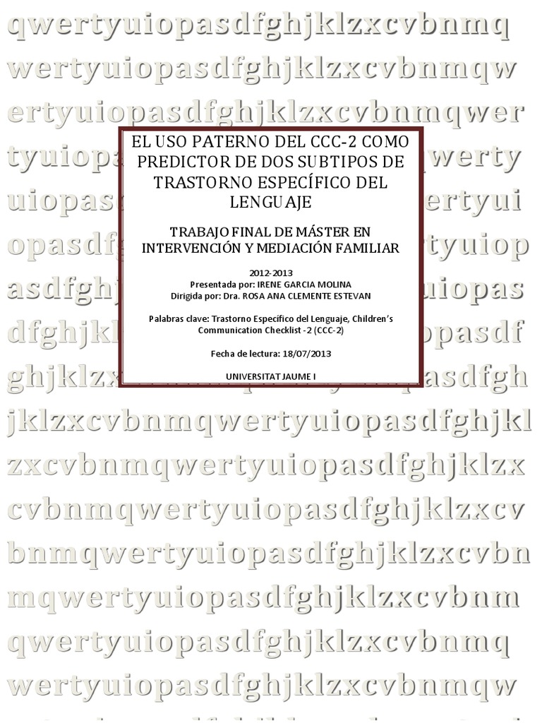 CCC2 | PDF | Espectro autista | Síndrome de Asperger