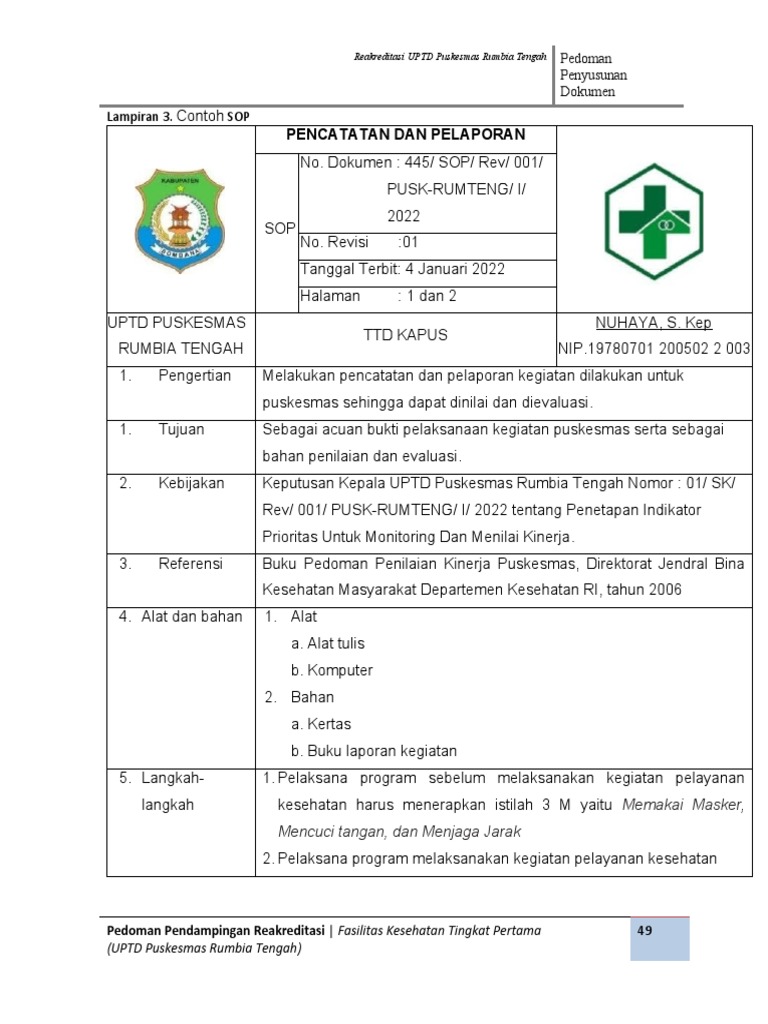 CONTOH SOP | PDF