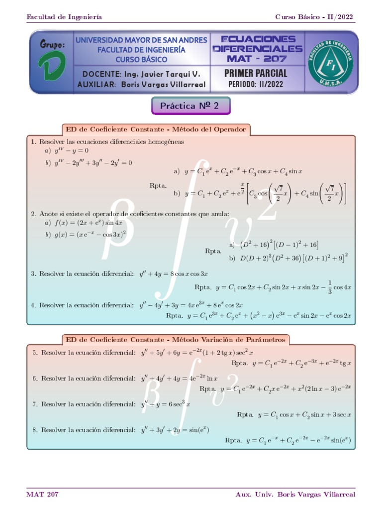 Practica 2P MAT207 (2-2022) v3.2 | PDF | Ecuaciones | Tarifas