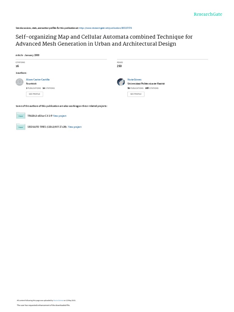 Self-Organizing Map and Cellular Automata Combined | PDF