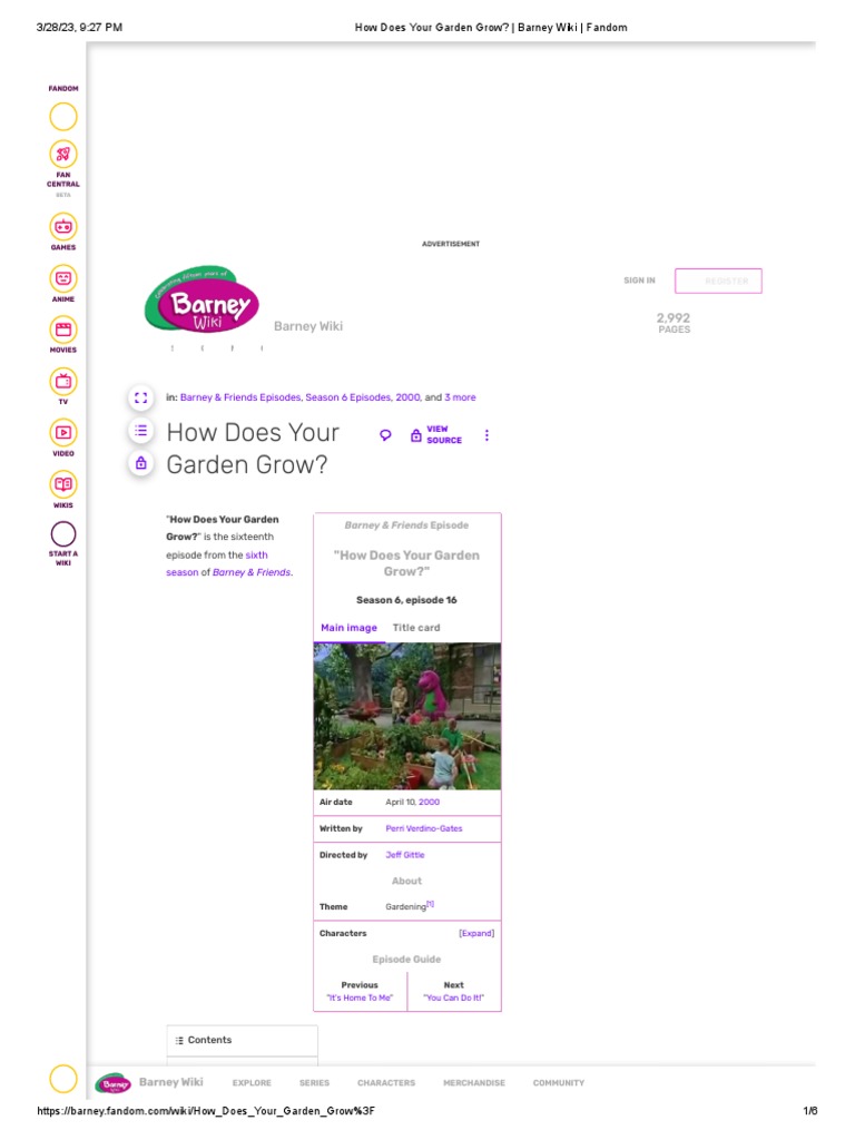 How Does Your Garden Grow - Barney Wiki - Fandom | PDF | Fandom