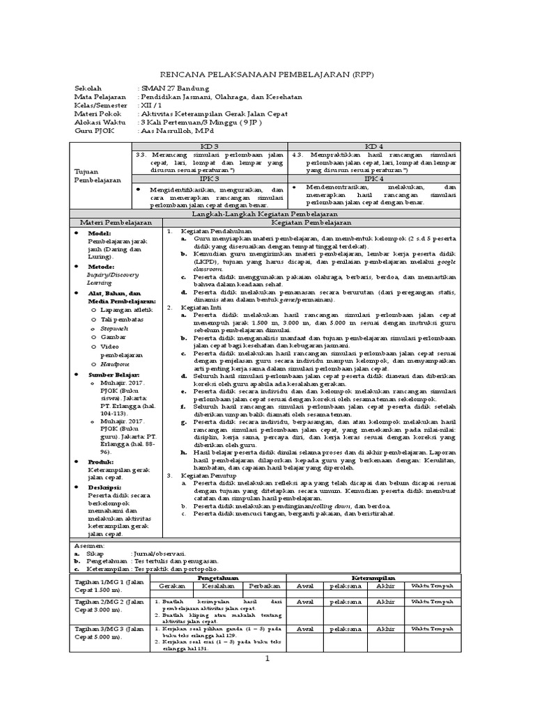 Rencana Pelaksanaan Pembelajaran (RPP) : Inquiry/Discovery Learning ...